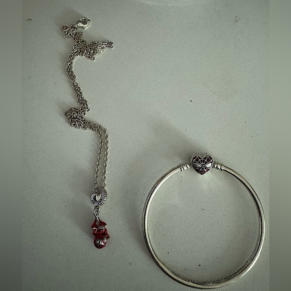 Pandora | Jewelry | Pandora Spider Man Charm With Sliver Chain With ...